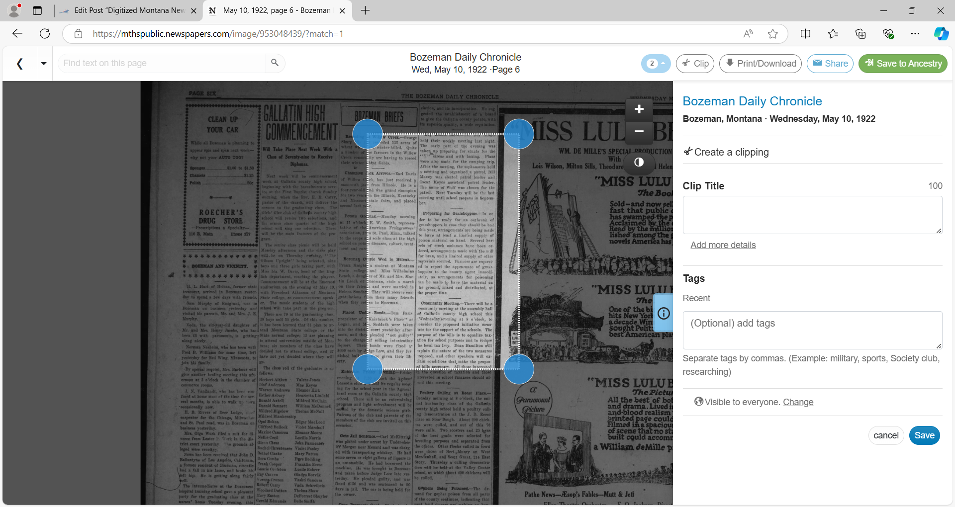Digitized Montana Newspapers: Public Access Portal - Stillwater County ...