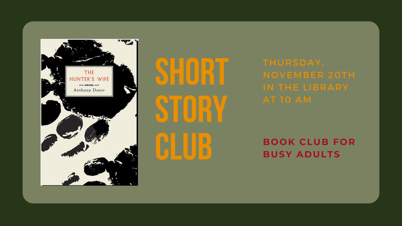 Short Story Club - Stillwater County Library